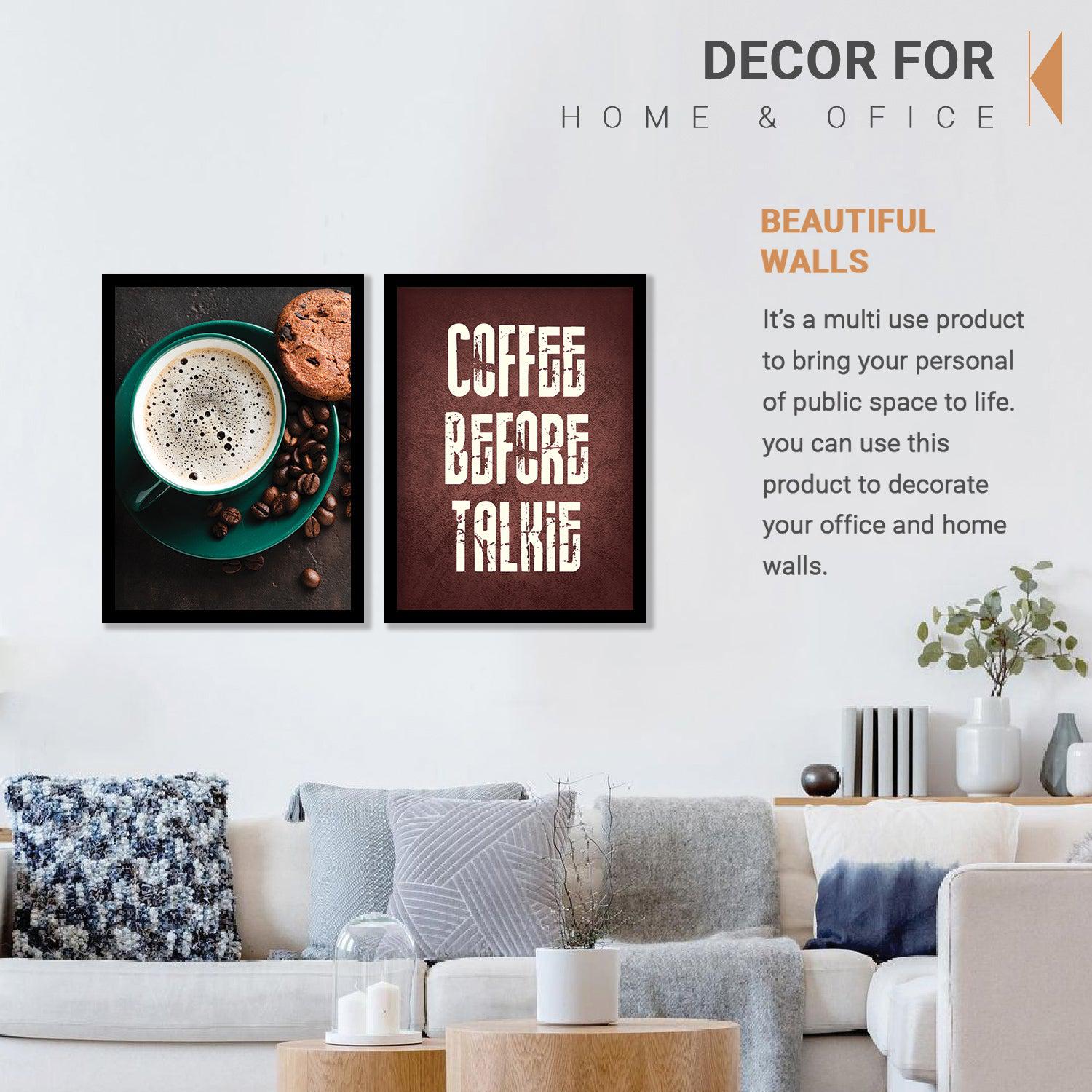 Coffee Posters with Frame for Cafe Restaurant Kitchen Wall Decor - Wal ...