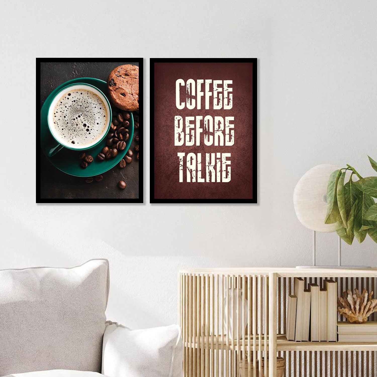 Coffee Posters with Frame for Cafe Restaurant Kitchen Wall Decor - Wal ...