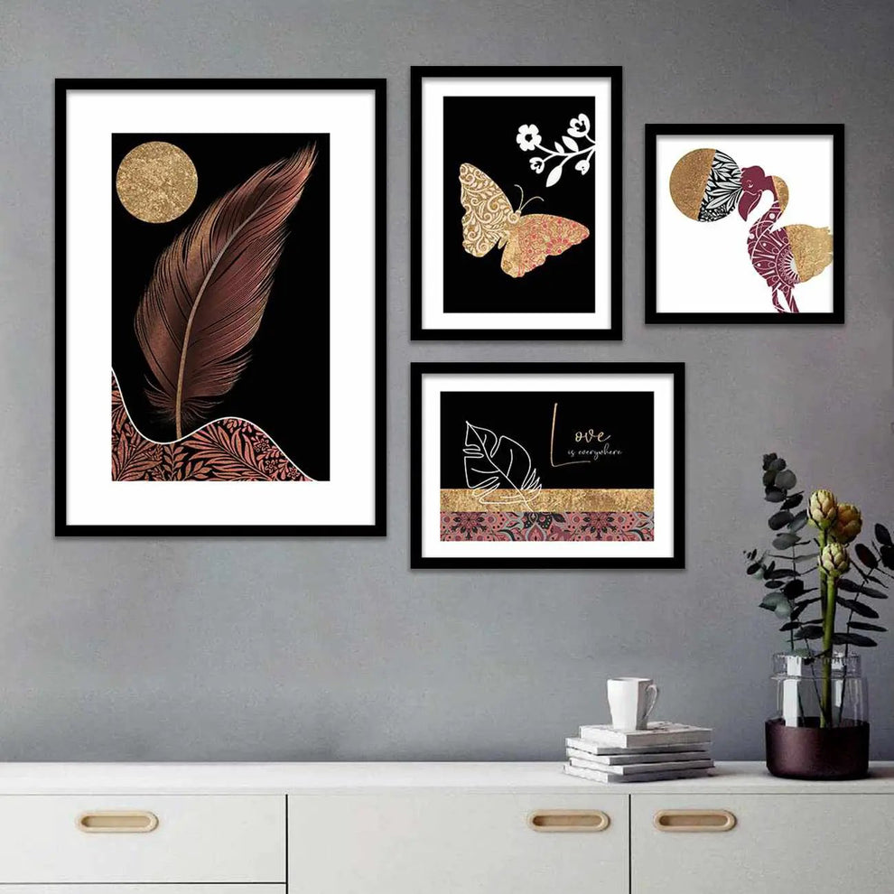Contemporary Golden Theme Art Posters Frame for Home – Kotart