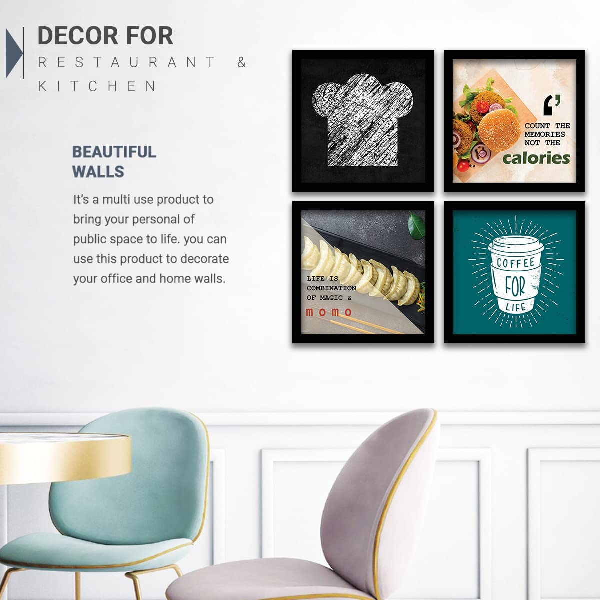 Cooking Quotes Wall Posters with Frame for Restaurant Kitchen Cafe Wal ...