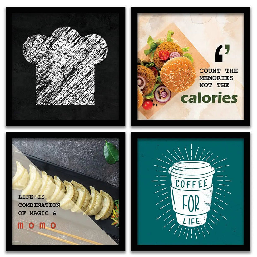 Cooking Quotes Wall Posters with Frame for Restaurant Kitchen Cafe Wal ...