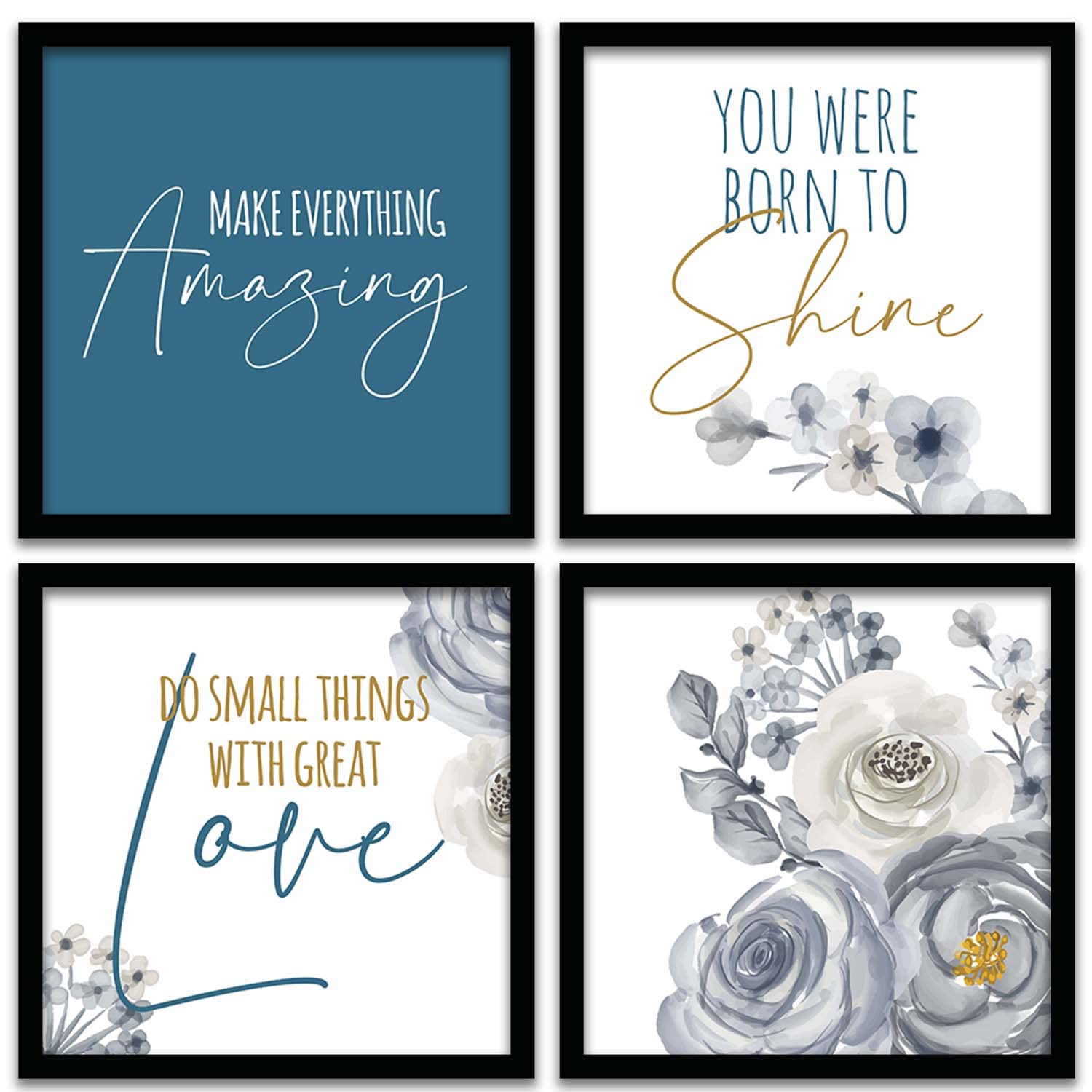 Motivational Quotes Framed Posters for Home and Office Decor - Wall Art ...