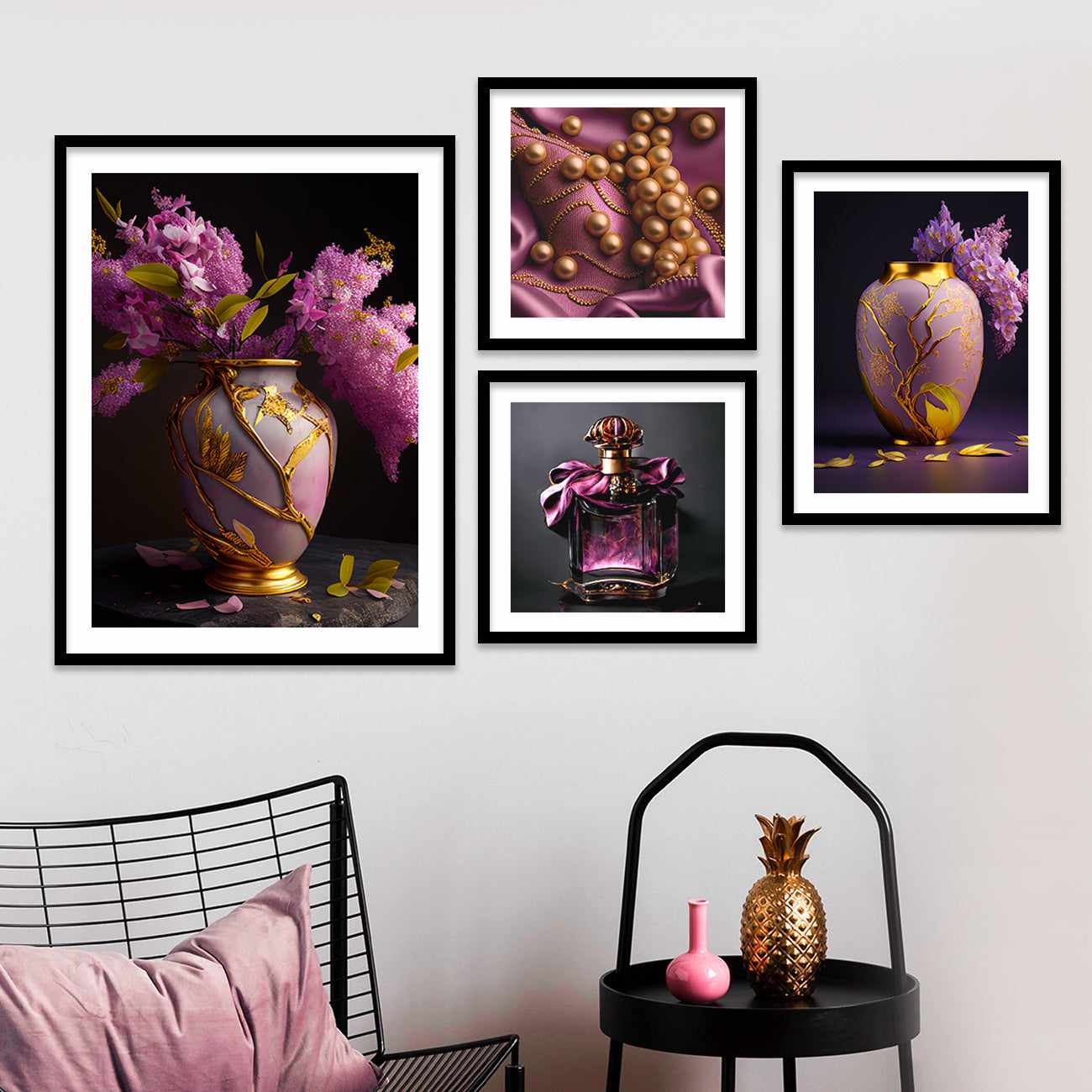 Floral Framed Posters for Wall Decor - Gallery Wall Art Set with Frame ...