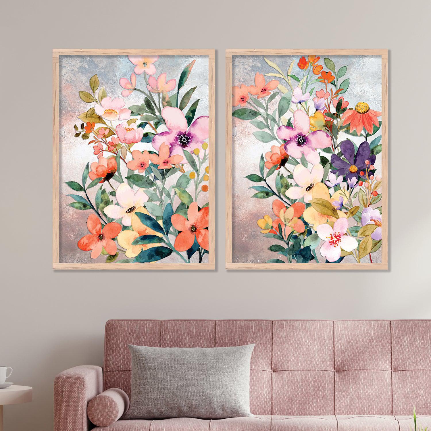 Flowery wonders - Elegant Flower Theme Art Prints with Frame – Kotart