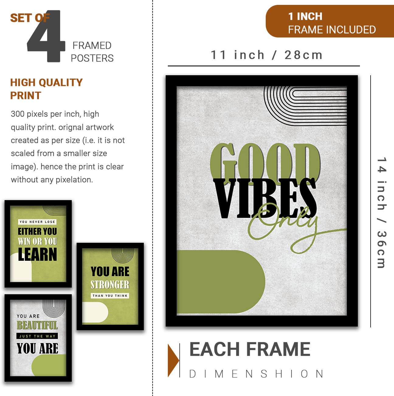 Framed Motivational Quotes for Positive Energy - Kotart