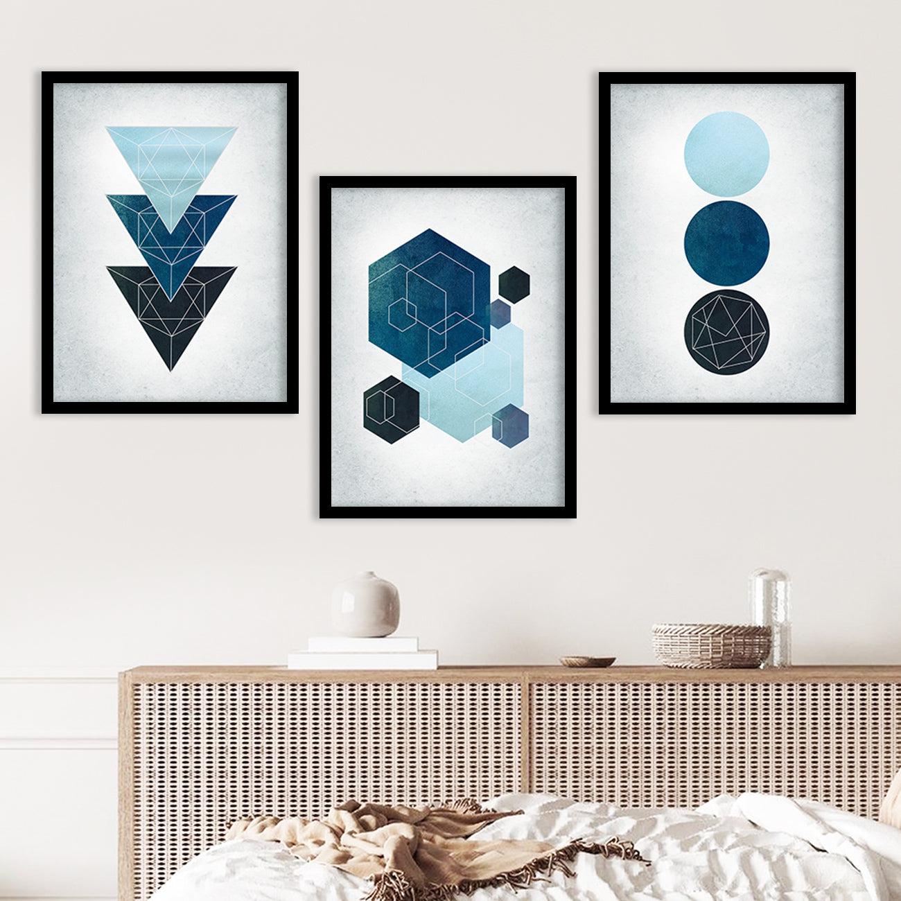 Framed Wall Posters / Prints for Bedroom with Frame : Geometric Art ...