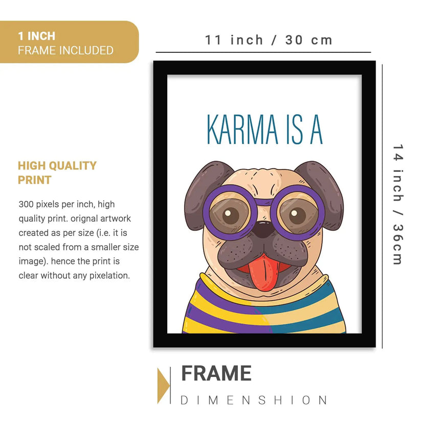 Karma Quotes Wall Posters with Frame for Home and Office Decor – Kotart