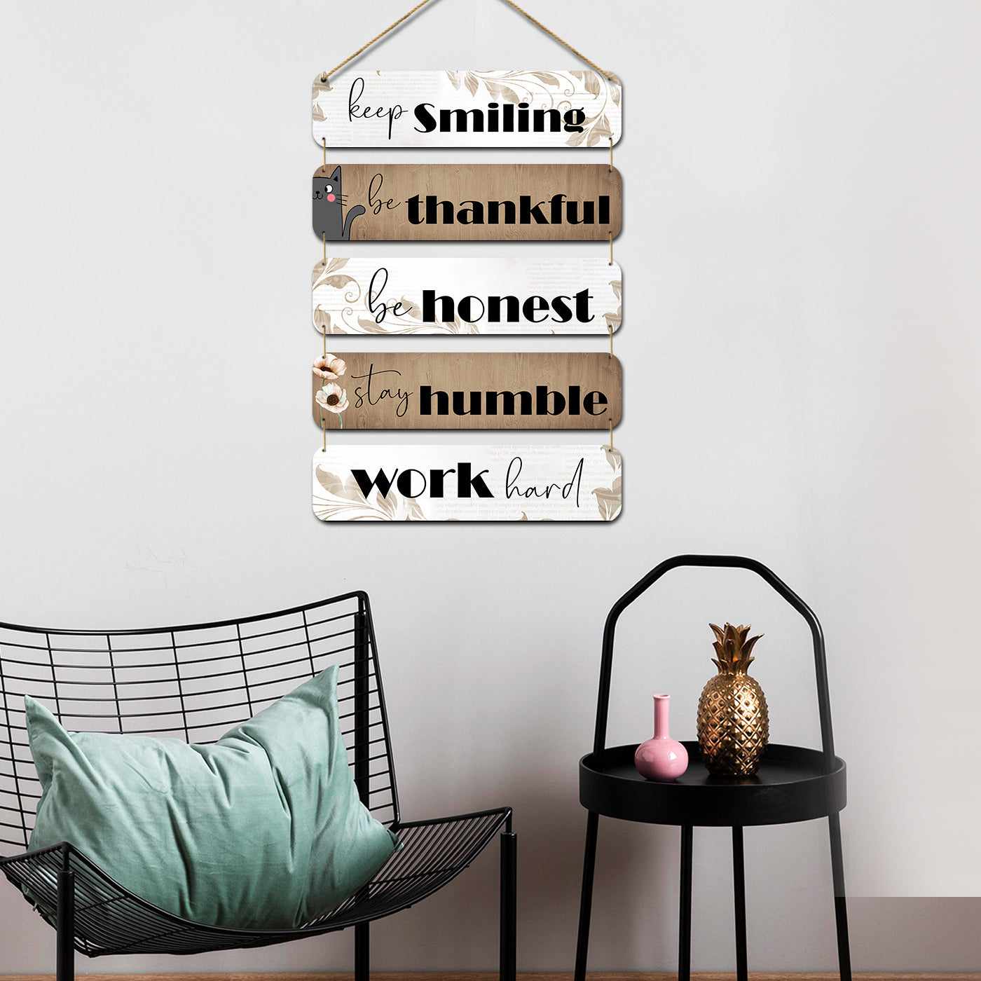 Keep Smiling Motivational Quotes MDF Wood Wall Hanging for a Motivatin ...