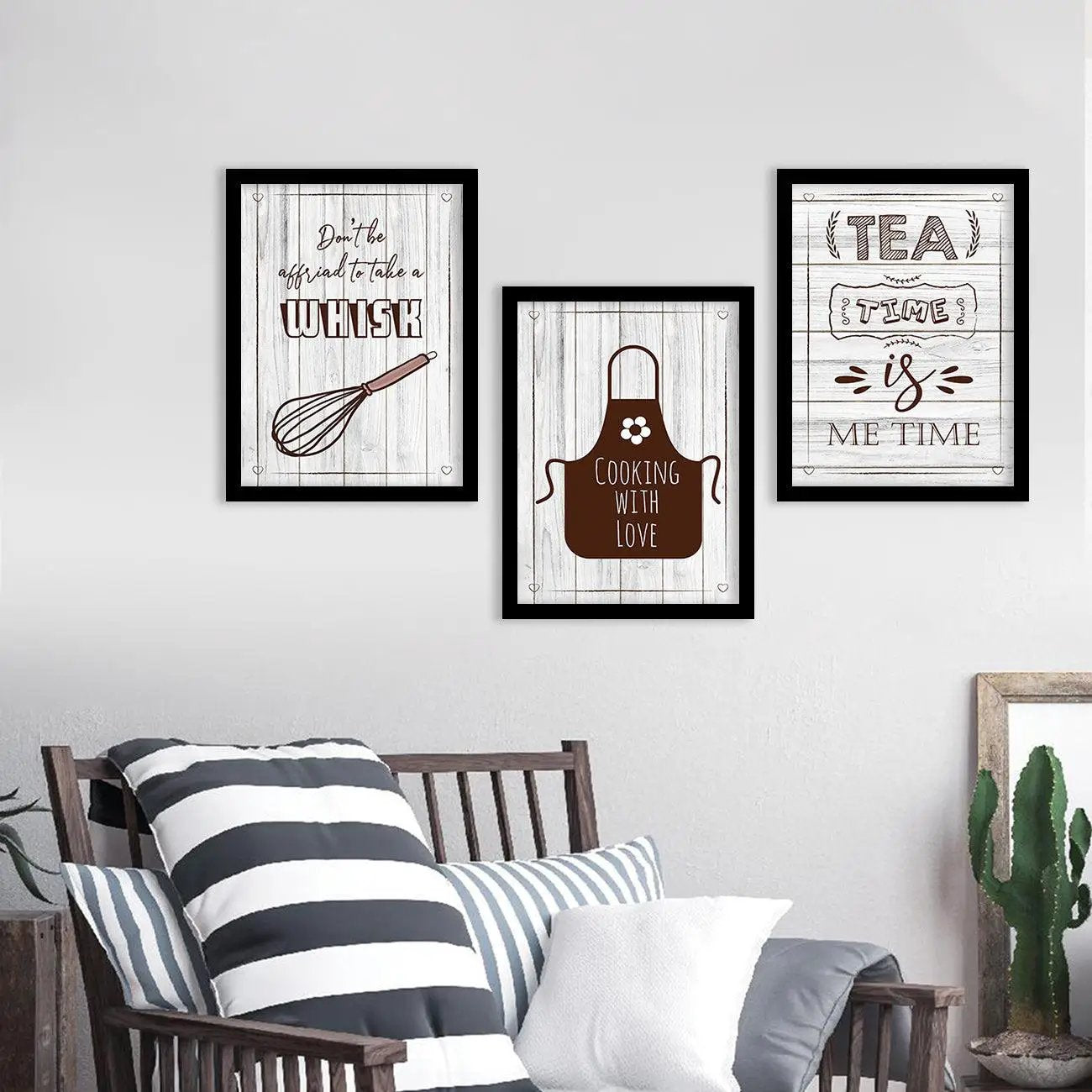 Kitchen Quotes Framed Wall Posters with Frame for Restaurant Bar Wall ...