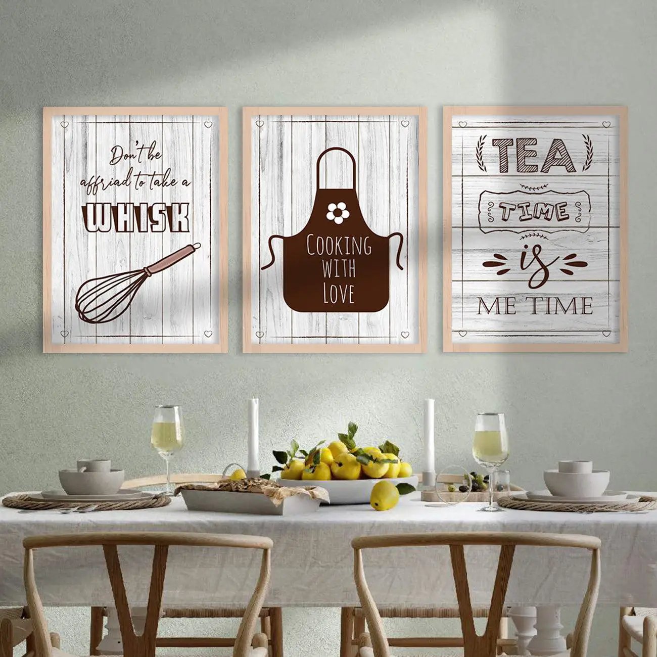 Kitchen Quotes Framed Wall Posters with Frame for Restaurant Bar Wall ...