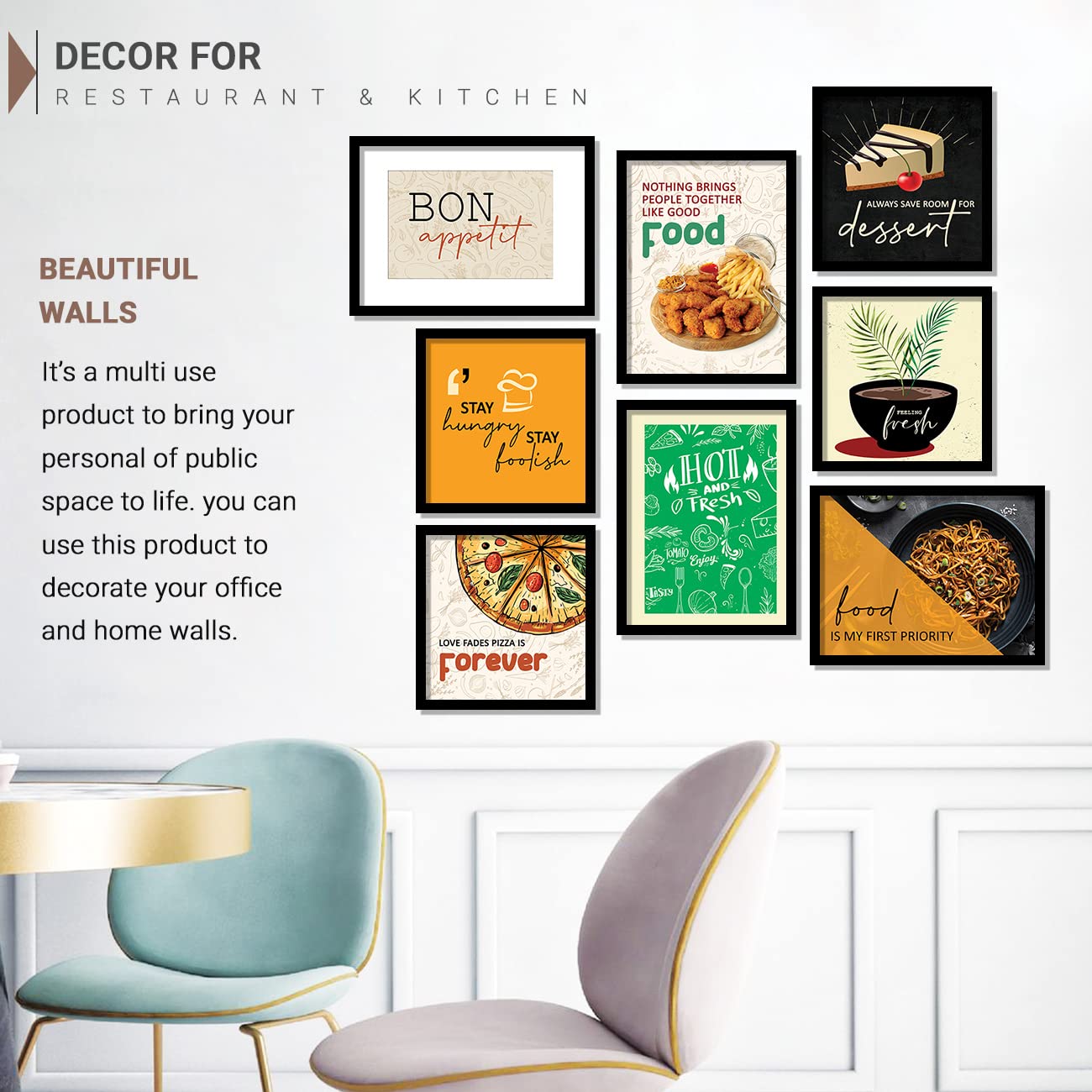 Kitchen / Restaurant Gallery Wall - Set of 8 – Kotart