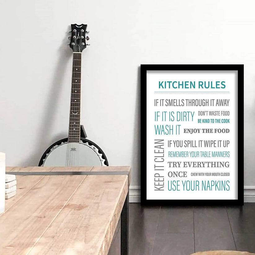 Kitchen Rules Wall Poster for Kitchen Restaurant Decor – Kotart