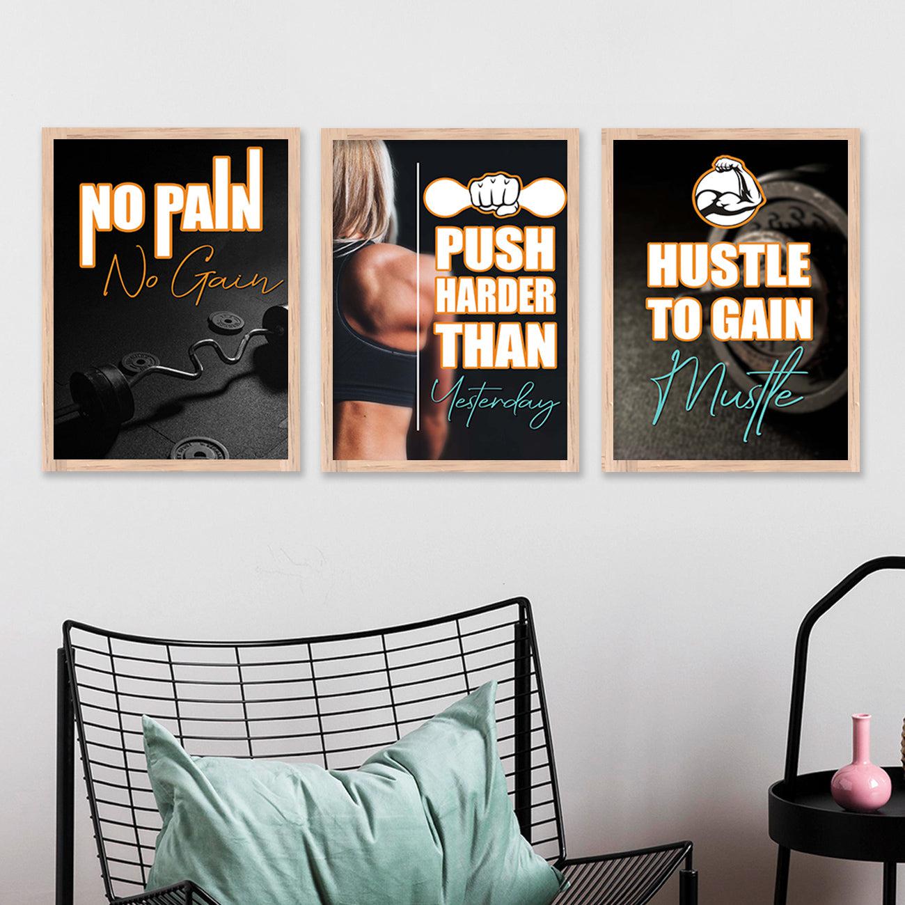 Kotart Motivational / Inspirational Gym Workout Quotes Framed Wall Pos