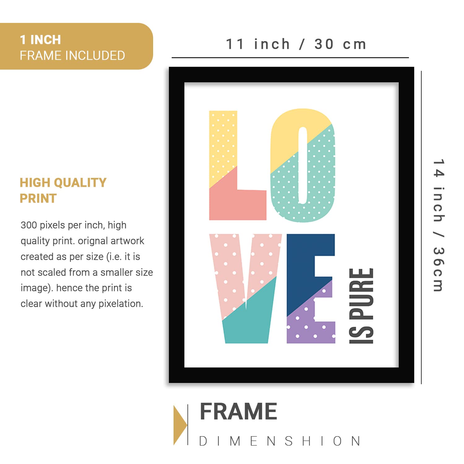 Love Theme Framed Motivational Quotes Poster - Kotart