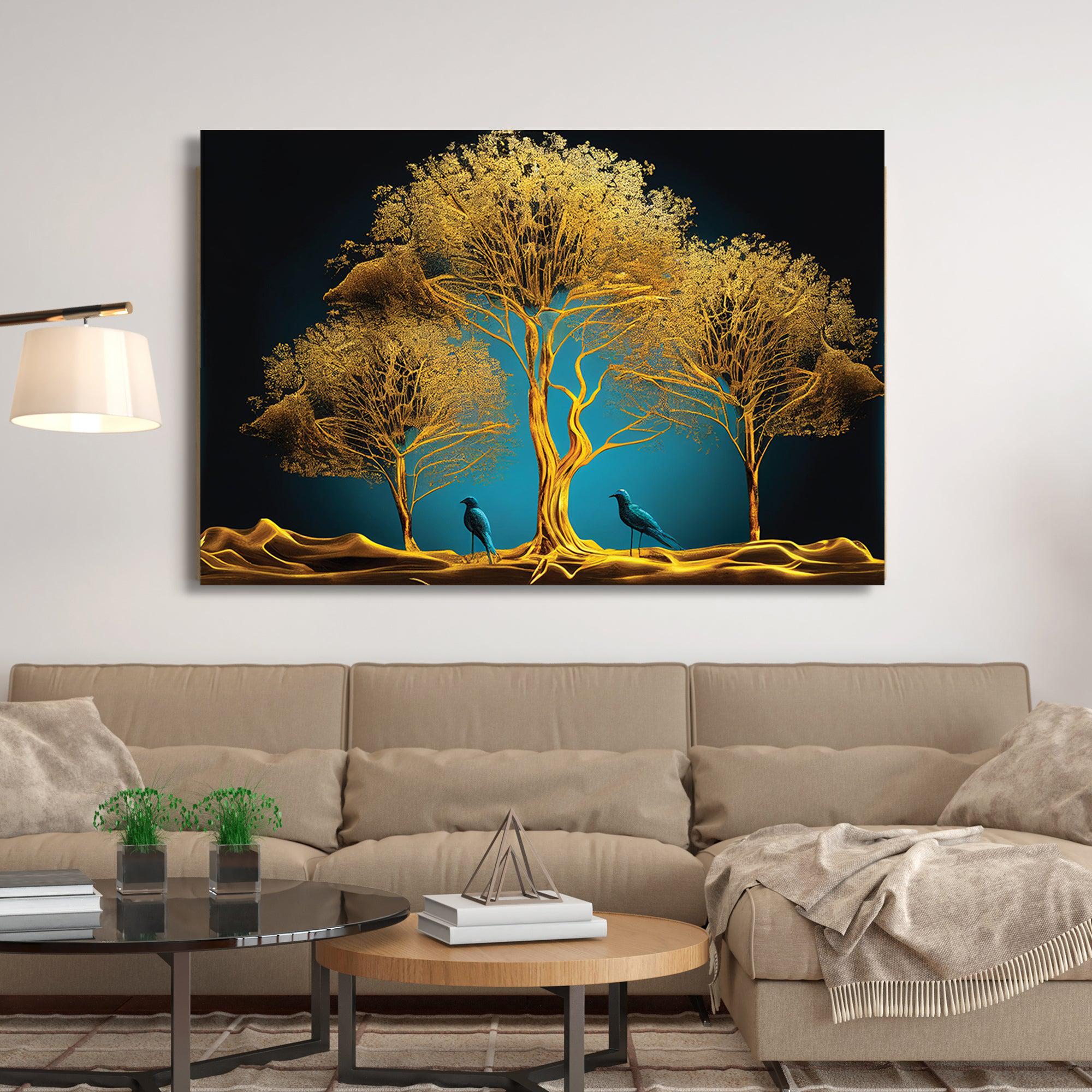 Luxury Golden Forest Canvas Print - Large Canvas Art Print for Wall De ...