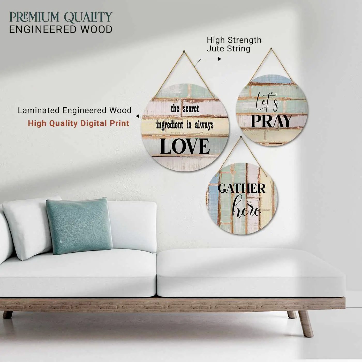 MDF Hangings for Kitchen Wall - MDF Wood Kitchen Signs for Wall Decor ...