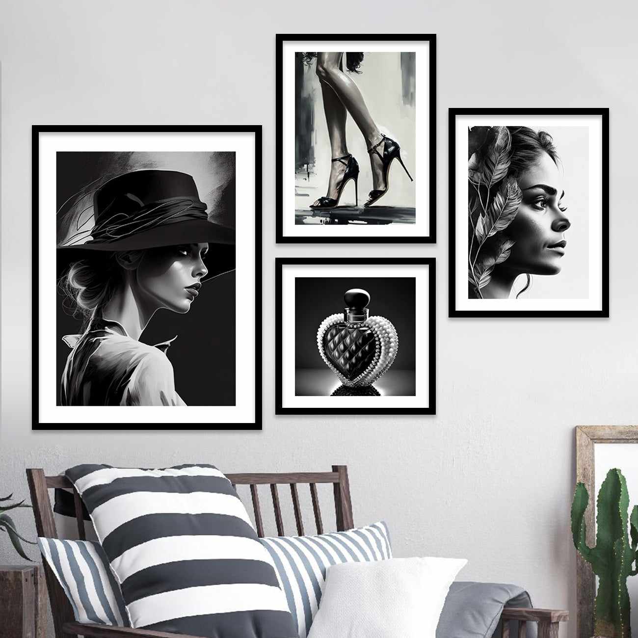 Modern Art Gallery Wall Posters with Frame - Fashion Framed Posters ...