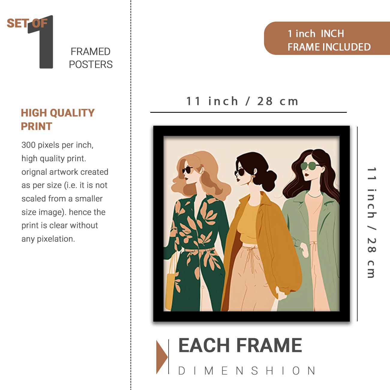 Modern Art Gallery Wall Posters with Frame for Home and Office Wall De ...