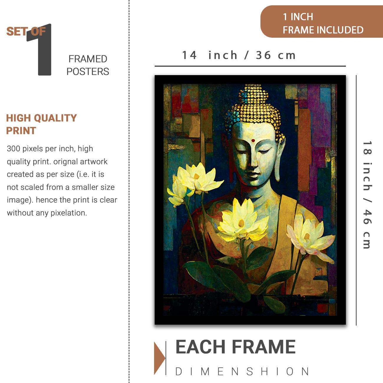 Modern Buddha Art Prints Collection - Buddha in Peace Wall Art with Fr ...