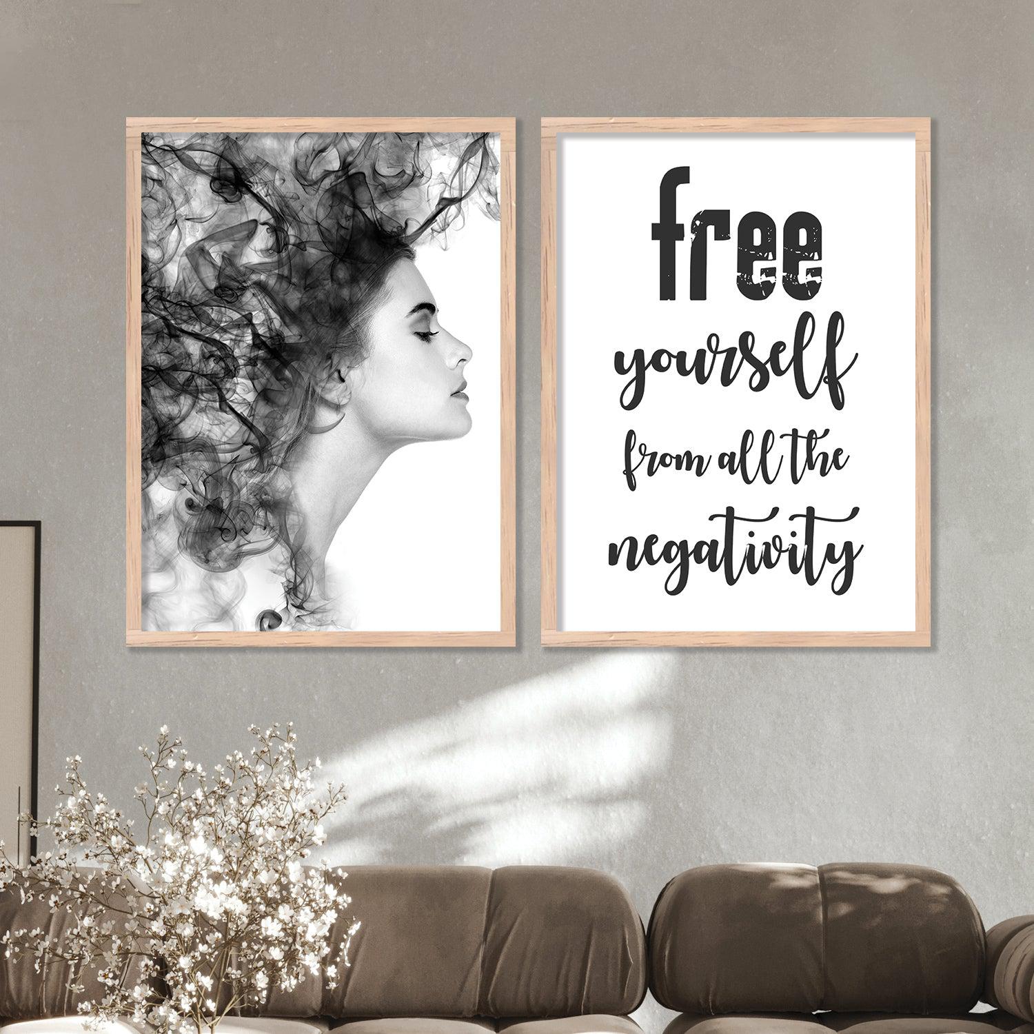 Modern Motivational Quotes Wall Posters with Frame for Home Wall Decor ...