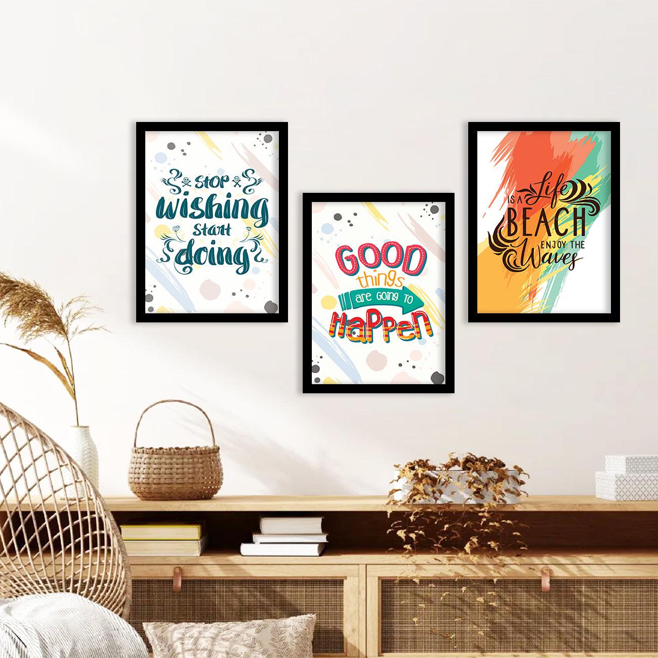 Motivational Quotes Framed Wall Posters Set – Kotart