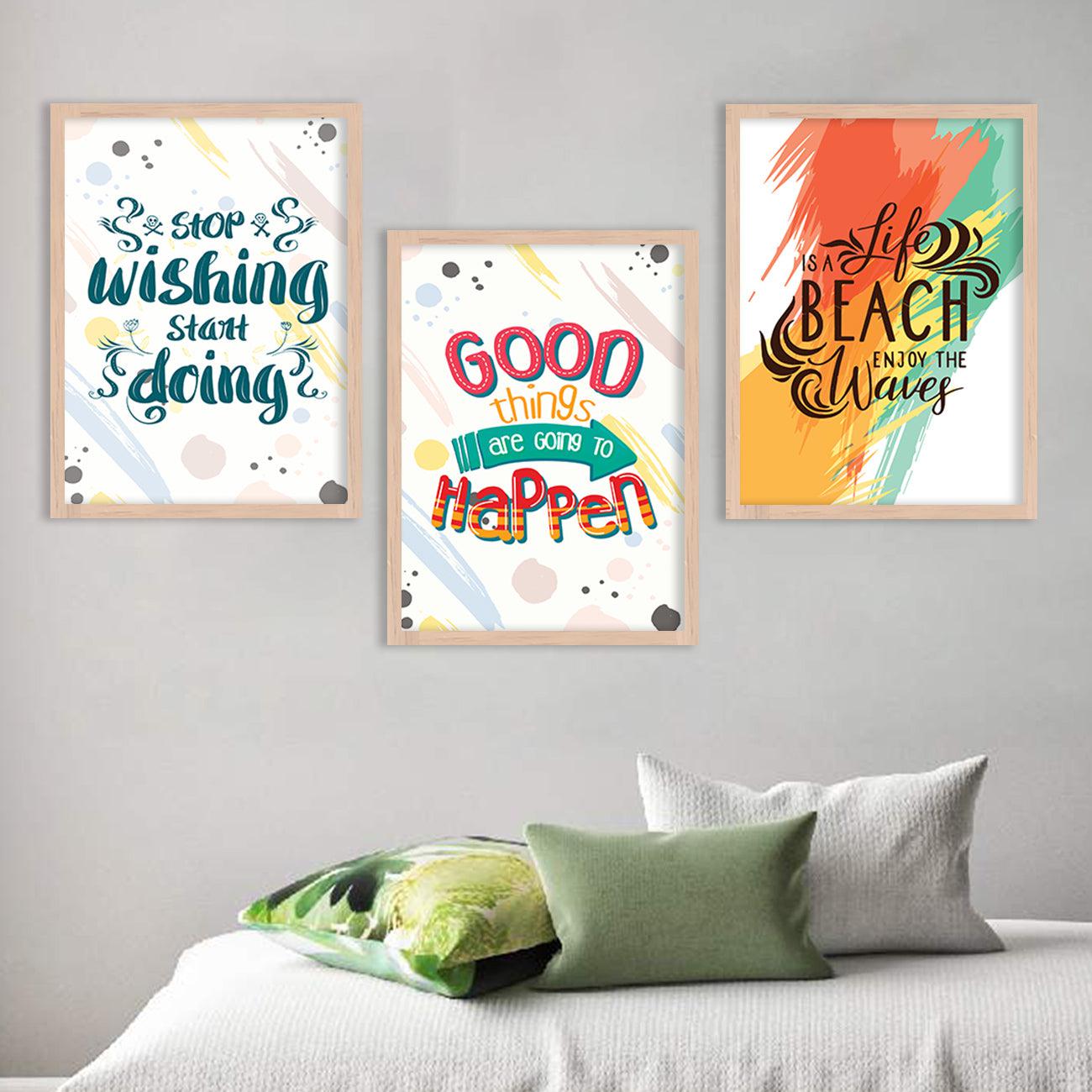 Motivational Quotes Framed Wall Posters Set – Kotart