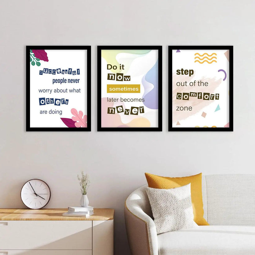 Motivational Quotes Wall Posters Set with Frame – Kotart