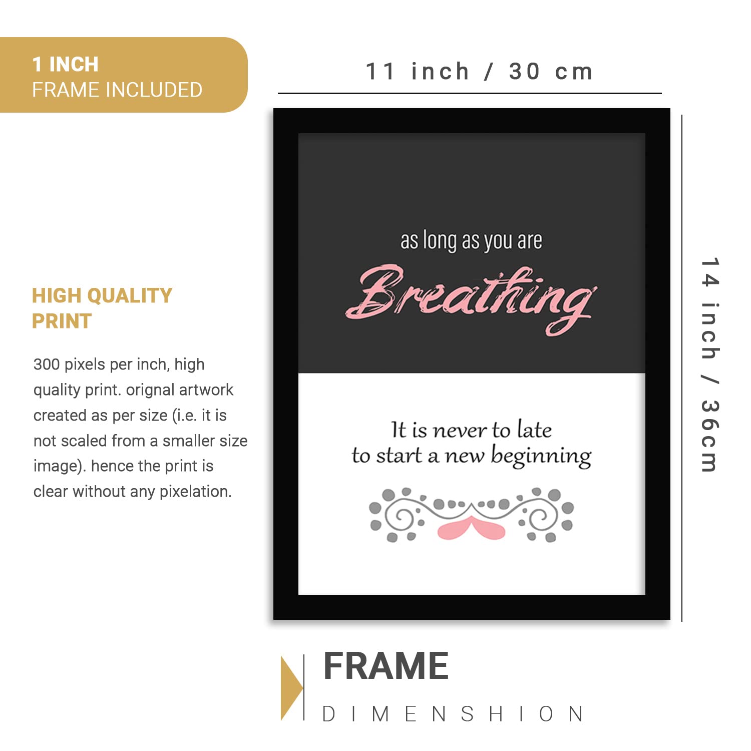 Motivational Wall Poster with Frame - Kotart