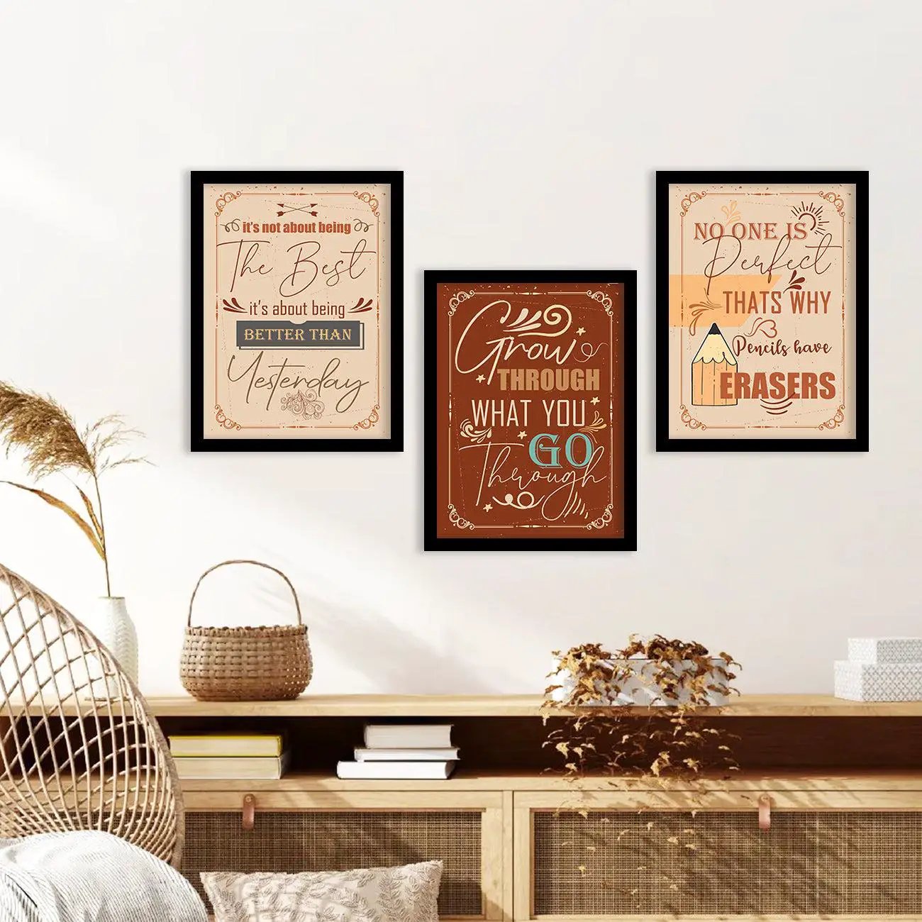 Motivational Wall Posters Set with Frame – Kotart