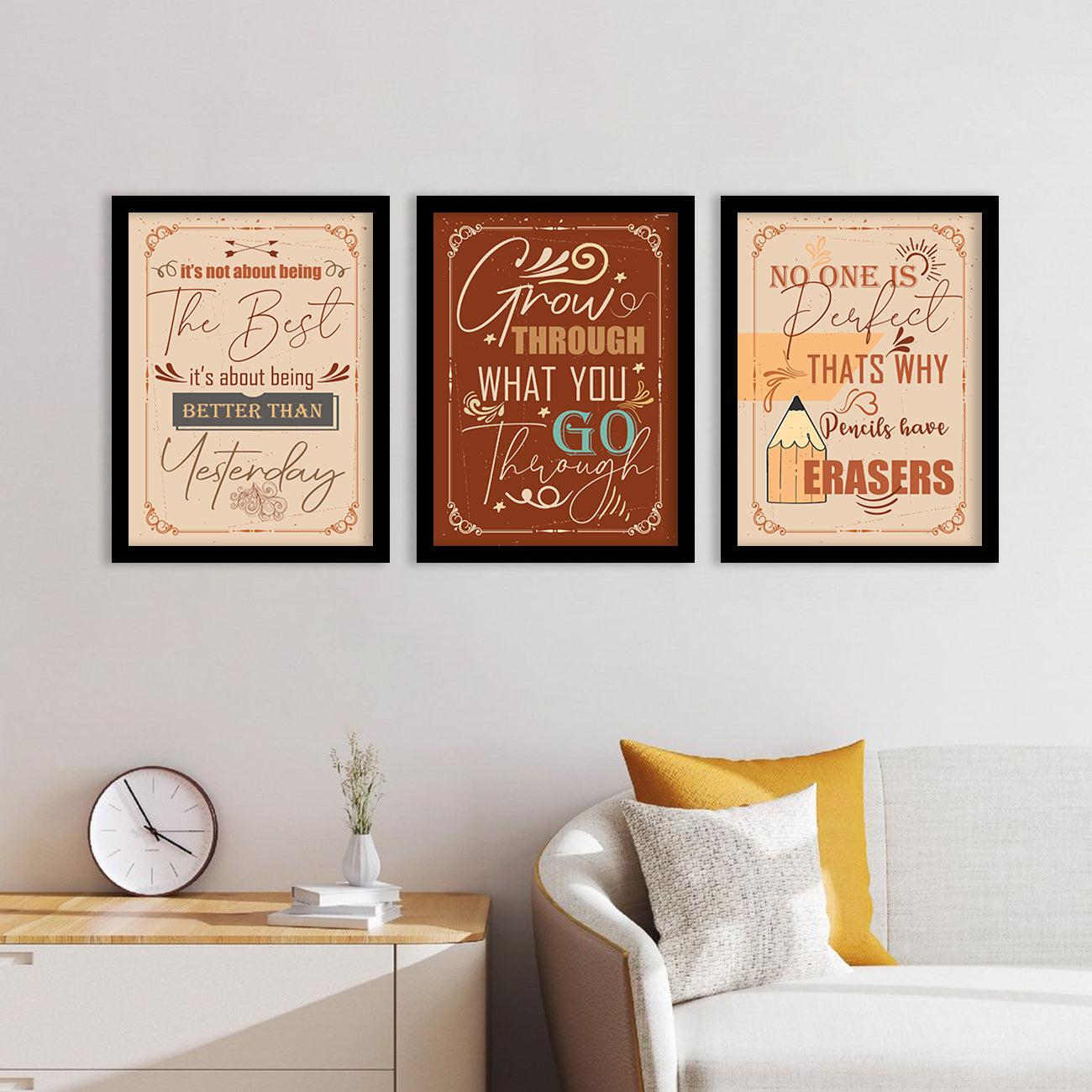 Motivational Wall Posters Set with Frame – Kotart