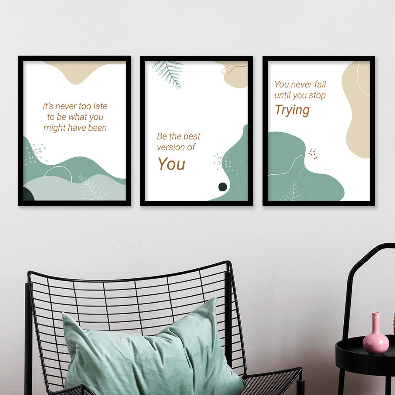 Motivational Quotes Framed Posters for Home and Office Decor - Wall Art ...