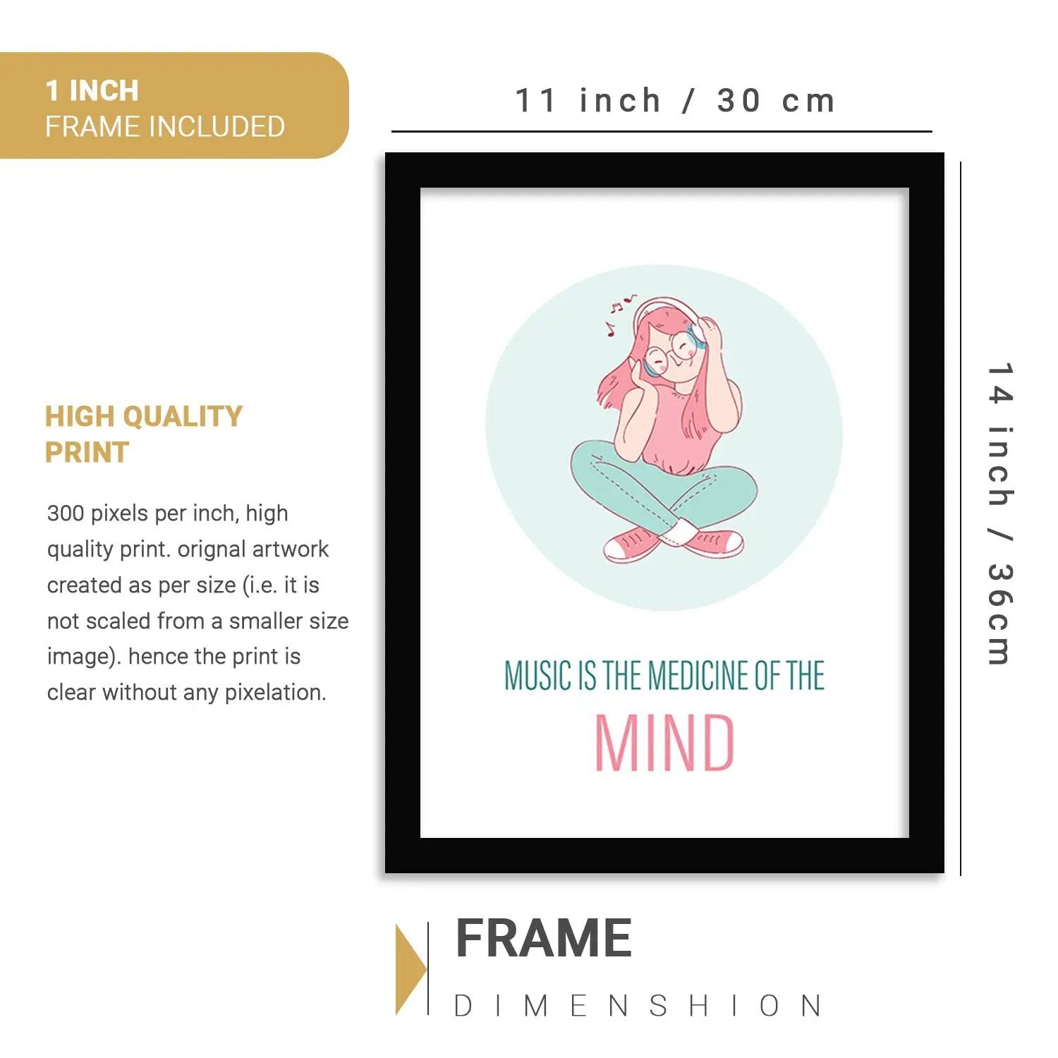 Music Quotes Poster with Frame - Kotart