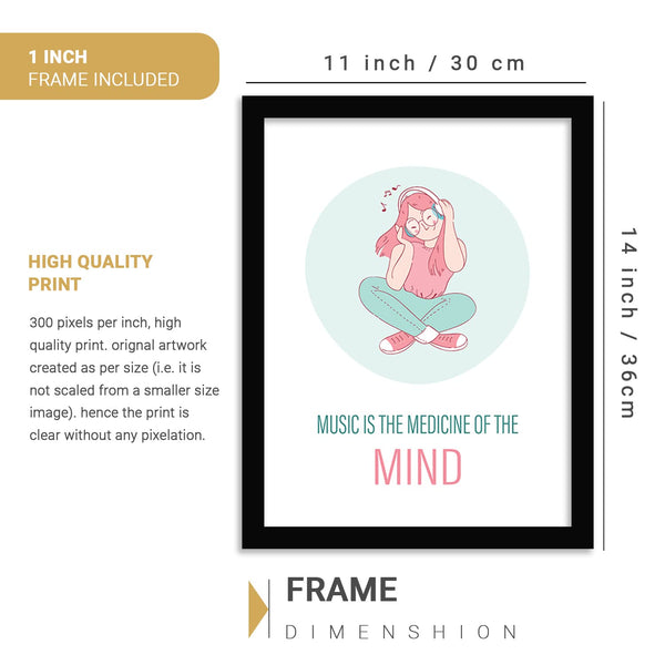 Music Quotes Poster with Frame – Kotart