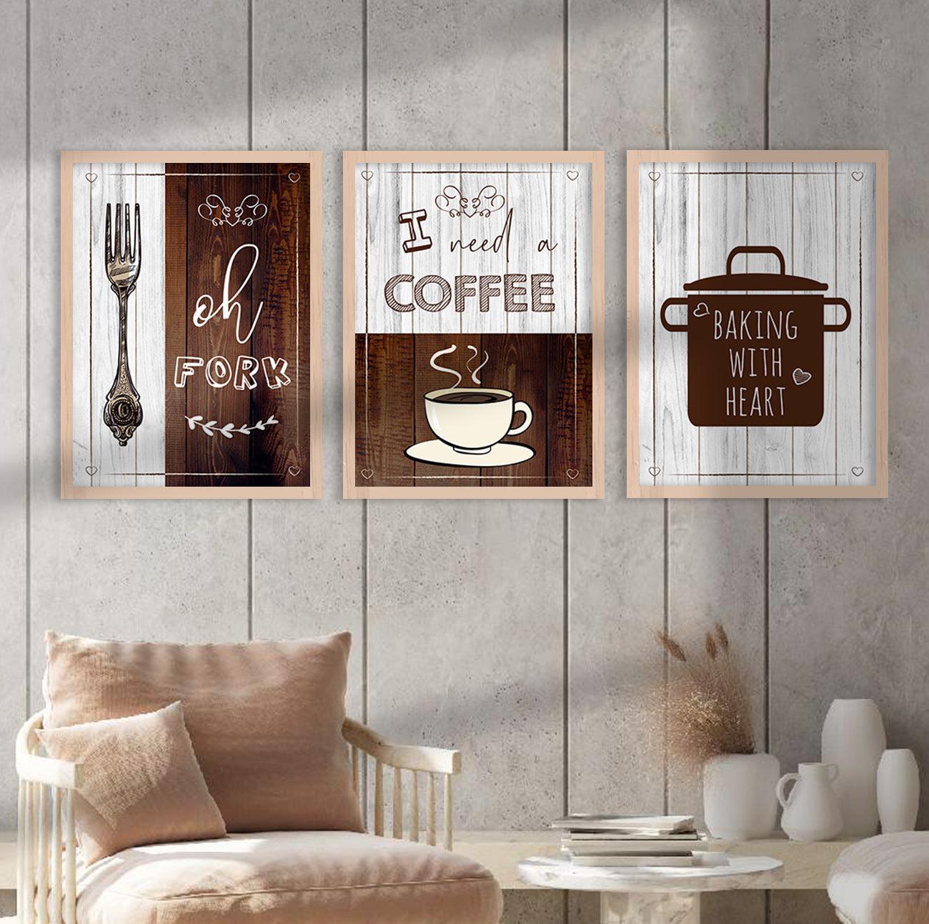 Wall Frame Set for Kitchen Restaurant & Bar Wall Decor - Food Quotes P ...